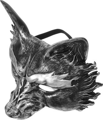 Hemobllo PU Schaum Fuchs Halbgesichtsmaske Schwarz Silber Leichte Atmungsaktive Tiermaske für Halloween Party und Kostüm Unisex und Erwachsene Auffälliges Desi