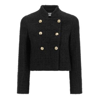 Balmain Veste Courte Tweed Double Boutonnage - Femme - Vestes - Noir - Taille: 40 FR