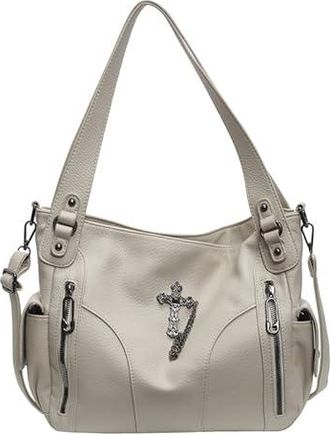 Generic Sacs Hobo pour femme en polyur&eacute;thane - Sac fourre-tout &agrave; bandouli&egrave;re - Grande capacit&eacute; pour le shopping, le travail, les voyages, un usage quotidien, 