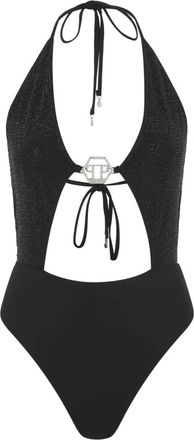 Philipp Plein Monokini Monogram Strass - - Swimwear - Damen - Schwarzk - M