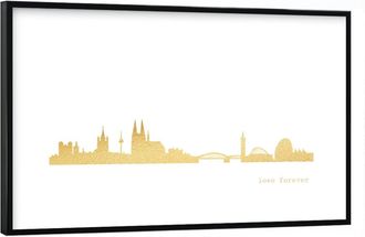 artboxONE Poster mit schwarzem Rahmen 30x20 cm K&ouml;ln St&auml;dte K&Ouml;LN GOLD Print Love - Bild K&ouml;ln Druck Europa