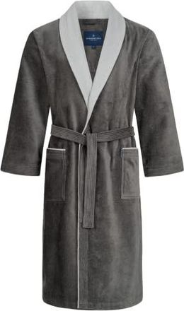 Morgenstern Peignoir Homme - Long, Couleur Gris Anthracite, Tailles S à Grande Taille 8 x l Disponible, extérieur microfibré Moelleux Coton Absorbant, Anthracite,