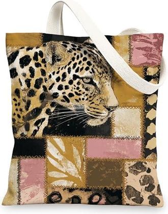 Generic Sacs fourre-tout artistiques en toile, sacs dépicerie réutilisables, légers et lavables avec bandoulière, multicolore, 13x15 Inch