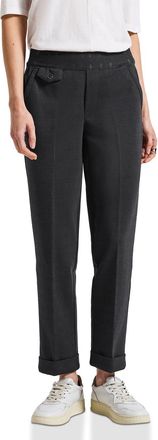 Street One Damen 3716894 Karierte Chino mit Tapebund, Black, 44W x 28L