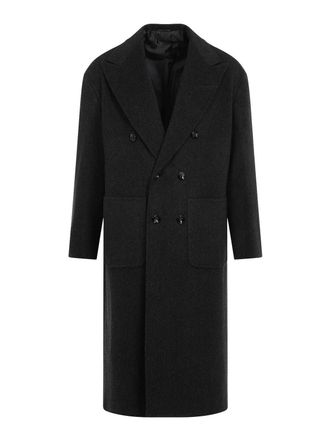 Kiton Manteau Court - Gris