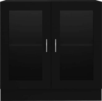 Generic Vitrine aus Eichenholz mit Glast&uuml;ren, Hoher Aufbewahrungsschrank mit Verstellbaren Regalen, Vitrine mit Holzmaserung f&uuml;r Wohnzimmer, Arbeitszimmer und