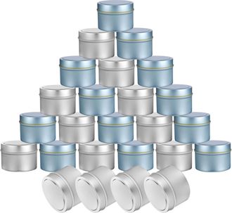 Valiclud Toyvian 24 St&uuml;ck Duftkerzendosen Aus Wei&szlig;blech 4oz Mit Deckel Vielseitige Selbstgemacht Kerzenbeh&auml;lter F&uuml;r Aromakerzenherstellung Und Aufbewahrung Lan