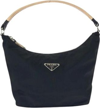 Prada Sac bandouli&egrave;re en nylon Tessuto avec plaque logo Pre-owned - Femme - Pre-owned - Noir - Taille: ONE Size