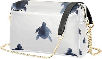Mnsruu Sacs à bandoulière pour femme, sac à main en cuir motif tortues aquarelles, sac à main