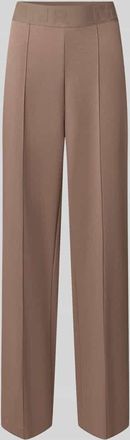Monari Straight Fit Hose aus Viskose-Mix mit Logo-Detail