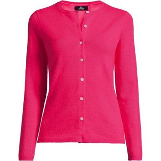 Lands End Kaschmir-Cardigan mit rundem Ausschnitt, Damen, Gr&ouml;&szlig;e:36-38 regular, Pink, Kaschmir, by Lands End