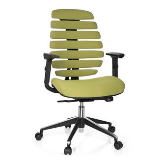 hjh OFFICE 714530 Chaise de Bureau Ergonomique Ergo Line II Fauteuil de Bureau avec Dossier Haut, revêtement en Tissu, Vert