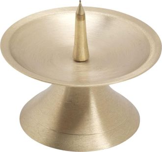 NKlaus Scheibenleuchter Ø9cm Messing Gold Kerzenleuchter matt Altarleuchter mit Dorn 10717