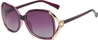 Generic Lunettes de soleil ovales de luxe premium pour femmes et hommes tendance rétro grand cadre nuances dextérieur photographie de rue UV400, Violet, Taill