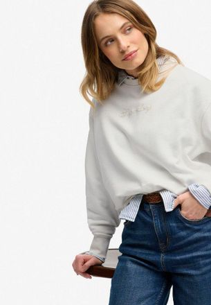 Superdry Sweatshirt SCRIPT BRAND LOOSE CREW mit Markenlogo aus Perlenstickerei auf der Brust