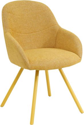 CARRYHOME Stuhl, Gelb, Metall, Textil, Drehkreuz, 57x84.5x61 cm, Bsci, Typenauswahl, inklusive Armlehnen, Esszimmer, St&uuml;hle, Esszimmerst&uuml;hle