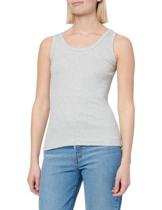 GANT Damen Slim Ribbed Tank TOP Tr&auml;gershirt/Cami Shirt, Light Grey Melange, X-Small