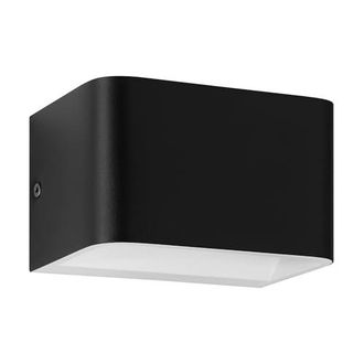 Eglo LED Applique murale int&eacute;rieure Sania 4, &eacute;clairage up et down, lampe murale en aluminium noir et blanc, spot pour entr&eacute;e et salon, blanc chaud, 13 x 8 