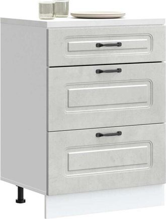 vidaXL Küchenunterschrank Kalmar Betongrau Holzwerkstoff - Vidaxl