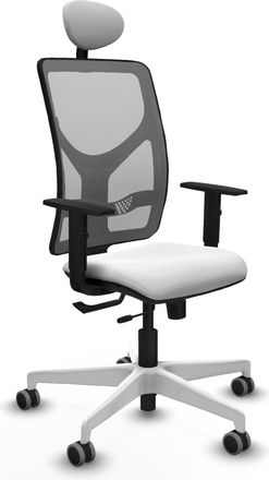 Piqueras y Crespo Atmungsaktiver Schreibtischstuhl mit 1D-Armen, h&ouml;henverstellbare Lendenwirbelst&uuml;tze und festes Kopfteil, ausgestattet mit Syncro/Traslack und Schneide