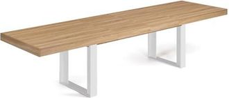 IDMarket Table à Manger Extensible Rectangle Phoenix 6-12 Personnes Bois et Blanc 200-300 cm