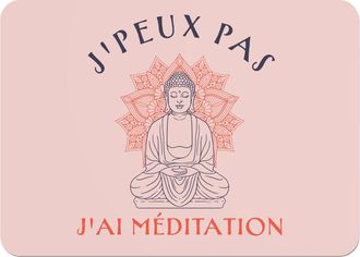 Fabulous Tischset, weich, Unterseite aus Kork, rosa - Ich Peux pas JAi Meditation Yoga Bien Etre Buddha - Großes Format 39,5 x 28,5 cm