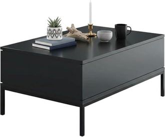 Dmora Couchtisch Antares 90x60x40 cm Schwarz mit Zeitschriftenfach