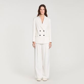 Sandro Veste de tailleur ray&eacute;e