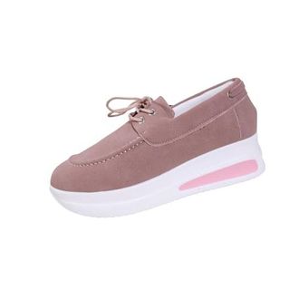 Generic Baskets d&eacute;contract&eacute;es &agrave; lacets pour femme - Couleur unie - Classique - Tendance - Talon compens&eacute; - L&eacute;g&egrave;res et confortables - Chaussures de course &agrave; pi