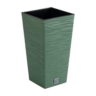Prosperplast Blumentopf Erde gr&uuml;n, mit Tank, Kollektion FURU, 20 x 20 x 38 cm, Fassungsverm&ouml;gen 5 L