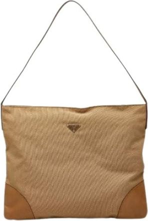 Prada Pre-owned Sac bandouli&egrave;re en toile - Femme - Pre-owned - Beige - Taille: ONE Size