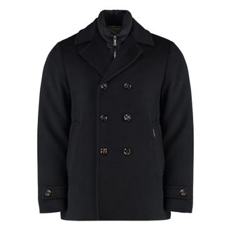 Moorer Wollmischung Peacoat mit G&auml;nsedaunen - - Coats - Herren - Blau - S