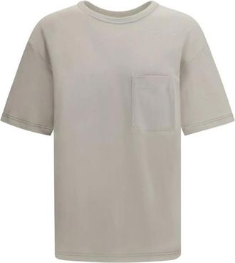 Christophe Lemaire Homme, Tops, Beige, Taille: S T-shirt en coton au design minimaliste
