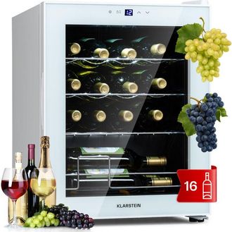 Klarstein Klarstein - Shiraz Weink&uuml;hlschrank Freistehend, Kleiner Getr&auml;nkek&uuml;hlschrank f&uuml;r Wein, Prosecco & Bier, 1 Zone Weink&uuml;hlschrank mit Glast&uuml;r &