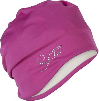 Fashy Damen Stoffbadehaube mit Strasssteinen, pink