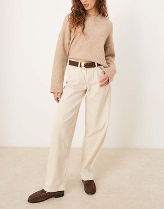 Jack & Jones Fuji - Barrel-Jeans in Cremewei&szlig;