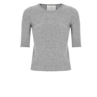 VANIS&Eacute; Femme, Pulls, Gris, Taille: 40 FR Pull en Cachemire Gris Col Rond Manches Courtes