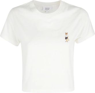 Maison Kitsun&eacute; Femme, Tops, Blanc, Taille: 36 FR Dressed Fox Baby Tee-Shirt