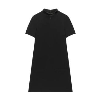Courr&egrave;ges Vinyl-A-Linien-Minikleid mit Kragen - - Dresses - Damen - Schwarzk - XS