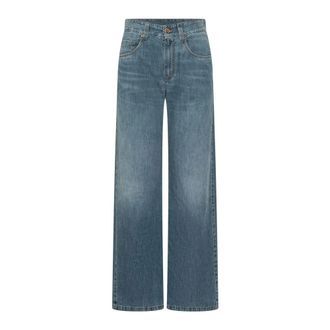 Brunello Cucinelli Femme, Jeans, Bleu, Taille: 40 FR Pantalon Ample Contemporain