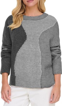 Only ONLGRO Life LS Block O-Neck CC KNT