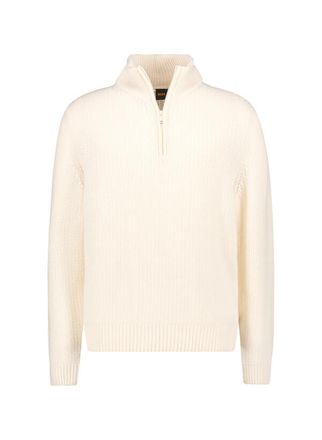 Boss Orange by Hugo Boss BOSS Orange Herren Pullover beige Wolle unifarben