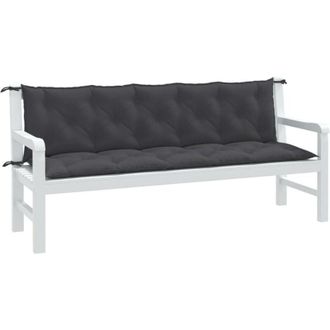vidaXL Vidaxl - Gartenbank-Auflagen 2 Stk. Melange Anthrazit 180x50x7 cm Stoff