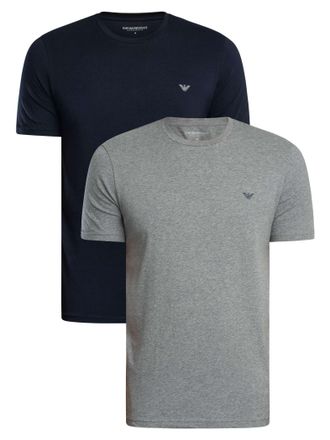 Emporio Armani Mans Endurance 2-Pack Crew Neck T-Shirt Blue L Regular Fit, blau, L