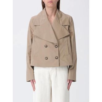 Emporio Armani Femme, Manteaux, Beige, Taille: 46 FR Manteau crois&eacute; en laine