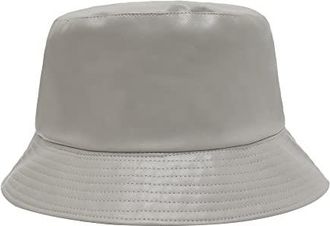 ZLYC Chapeau de Pluie Unisexe en Cuir synthétique imperméable, Gris foncé, Taille Unique