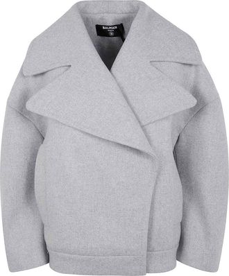 Balmain Kurzer Mantel - Grau