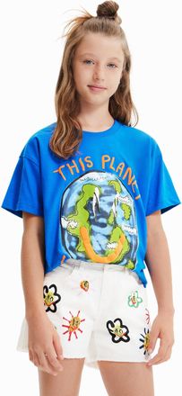 Desigual T-Shirt 23SBTK09 Blau Regular Fit