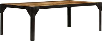 vidaXL Table basse Bois massif de manguier brut et acier 110 cm Vidaxl