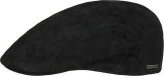 Stetson Madison Herren-M&uuml;tze aus Leder - Sommer-Gavroche mit Schirm, Futter f&uuml;r Fr&uuml;hling und Sommer, Schwarz, Medium